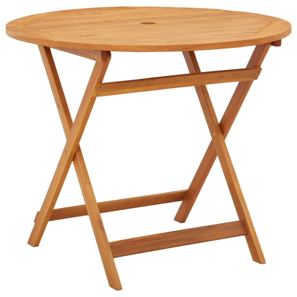 Click here for Vidaxl Folding Garden Table Ø90x75 Cm Solid Eucaly... prices