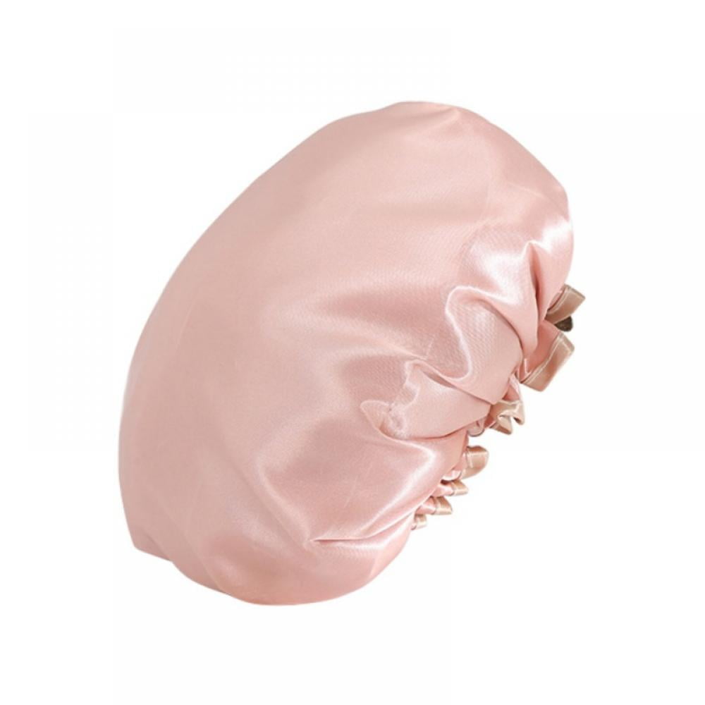 3 Pack Shower Cap,Double Layers Bath Cap with Adjustable Elastic Band ...