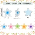 50Pcs 5 Colors Transparent Resin Cabochons Flower with Glitter Powder ...