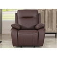 Alexent Manual Faux Leather Recliner Couch Reclining Arm Chair in Brown ...