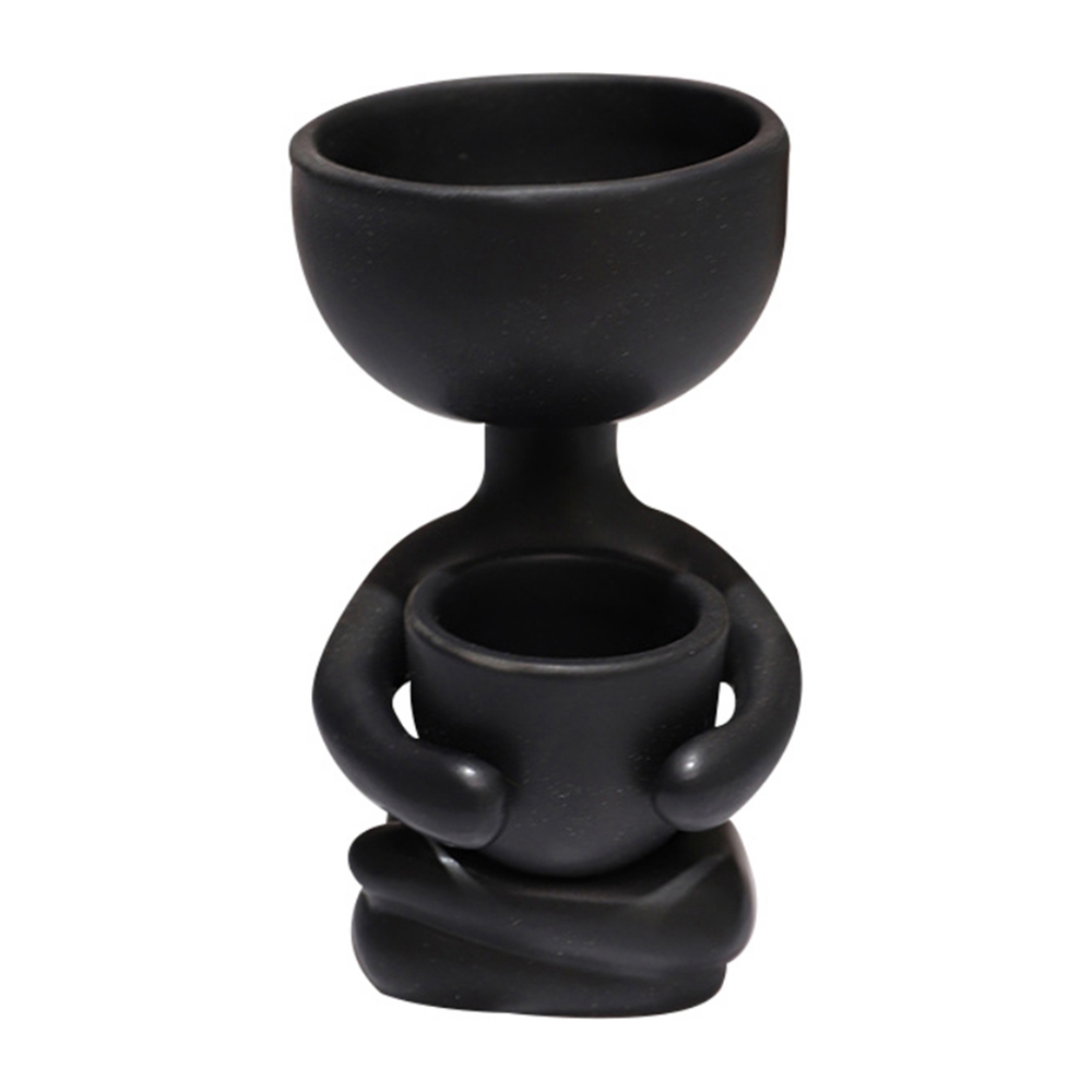 Sitting Human Shaped Planter,Cactus Pots Ceramic Plant Pot,Flower Pot ...