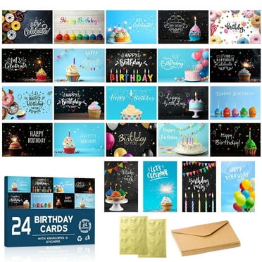 Walmart 36Pk Assorted Kraft Greeting Cards, 4x6in, for All Occasions ...