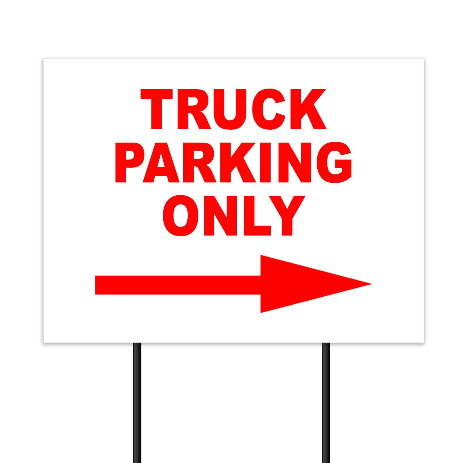 Work House Right Arrow Truck Parking Only Red Yard Sign, Weatherproof ...