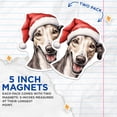 (2 Pack) Christmas Greyhound Magnets - Festive Dog Lover Decor - Happy ...