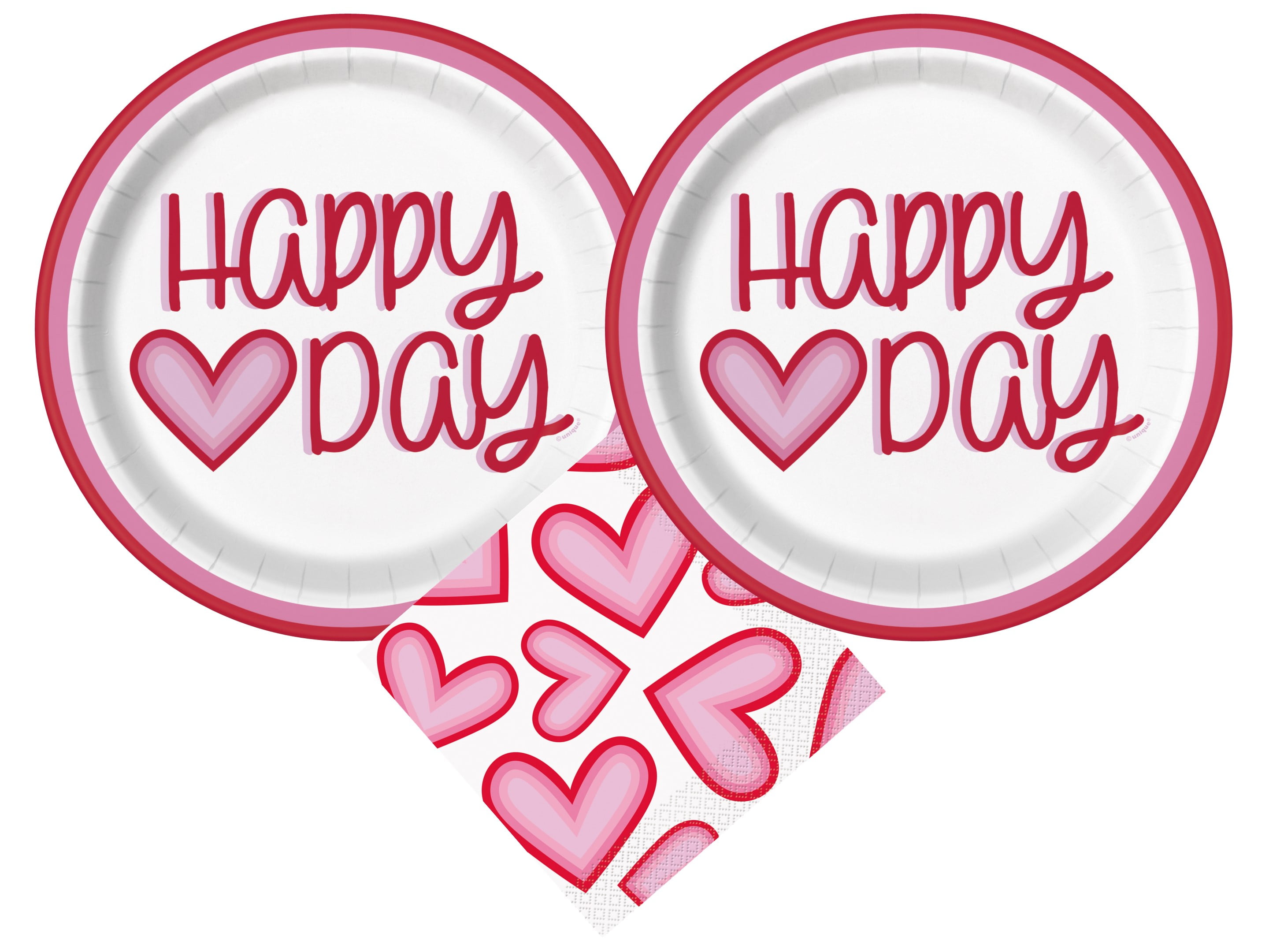 Retro Hearts Valentines Party Supplies Bundle Valentines Plates