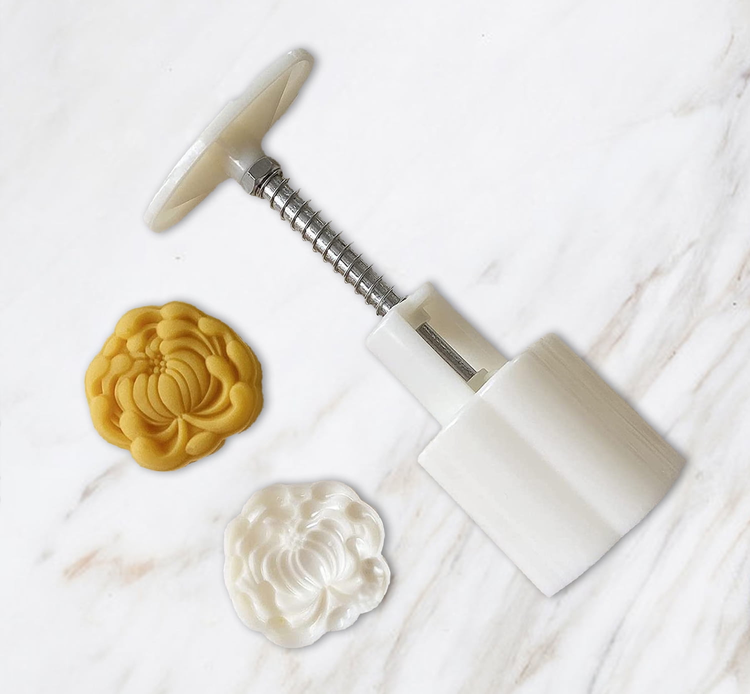 Chinese flower moon cake press mold, hand pressed cookie dessert DIY ...