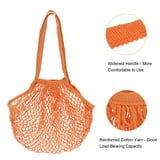 Uxcell Cotton Mesh Bag, 15x12.2" Long Handle Reusable Mesh Net String ...