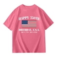 Byoo Big Girls T-Shirt Happy 250Th Birthday Usa Flag Print Short Sleeve ...