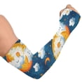 Cartoon Sky Pattern UV Protection Cooling Arm Sleeves, Compression Sun ...