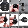Black 6pcs 1-1/8" Cylinder Combination Cam Lock Hardware for Cabinets ...
