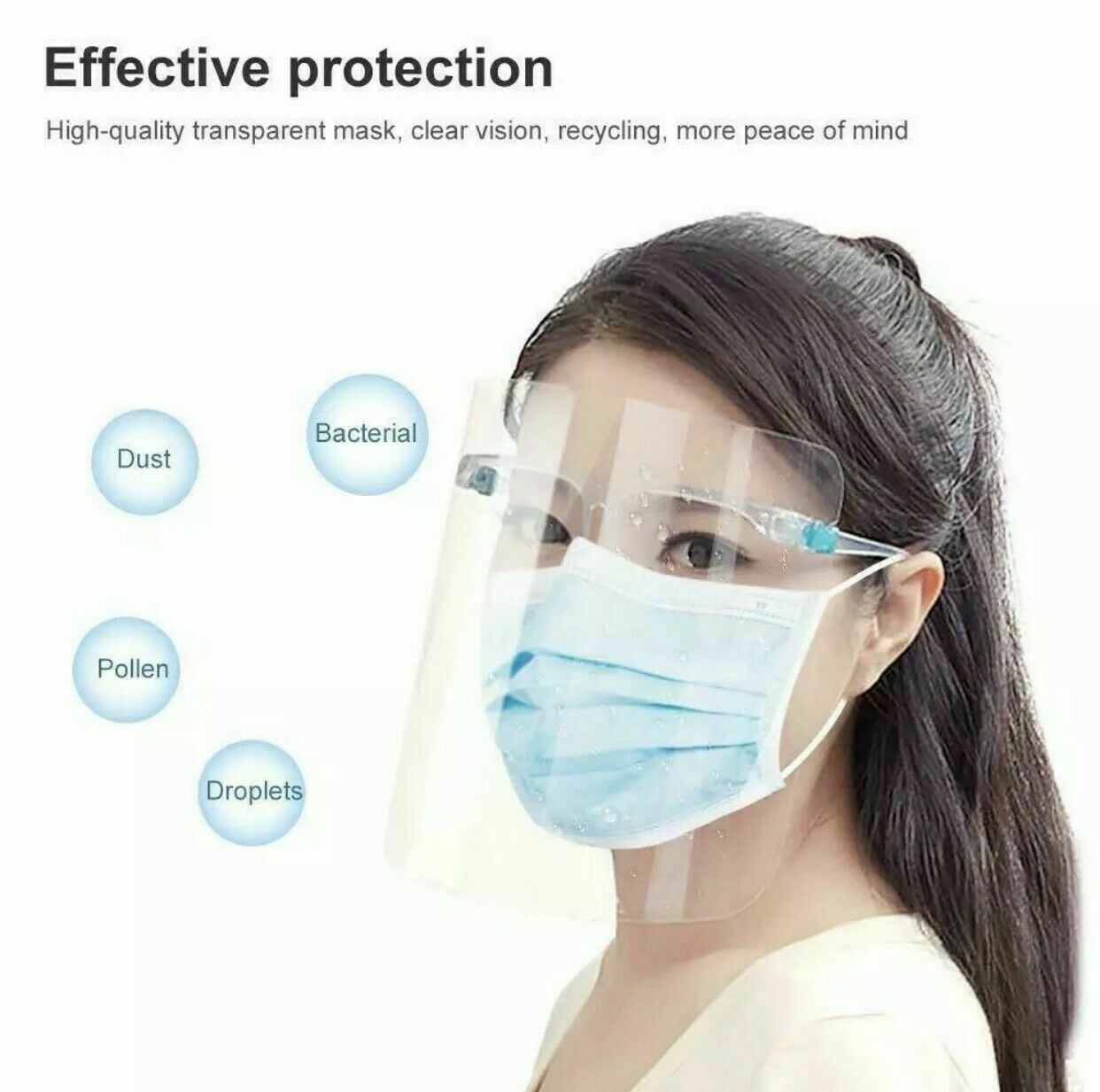 Full Face Shield with Glasses 20 Pack - Walmart.com