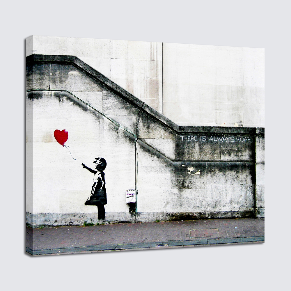 Wieco Art Girl with Red Balloon by Banksy - Walmart.com