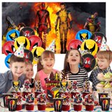 Deadpool and Wolverine Party Decor Plates Cake Topper Balloons Supplies ...
