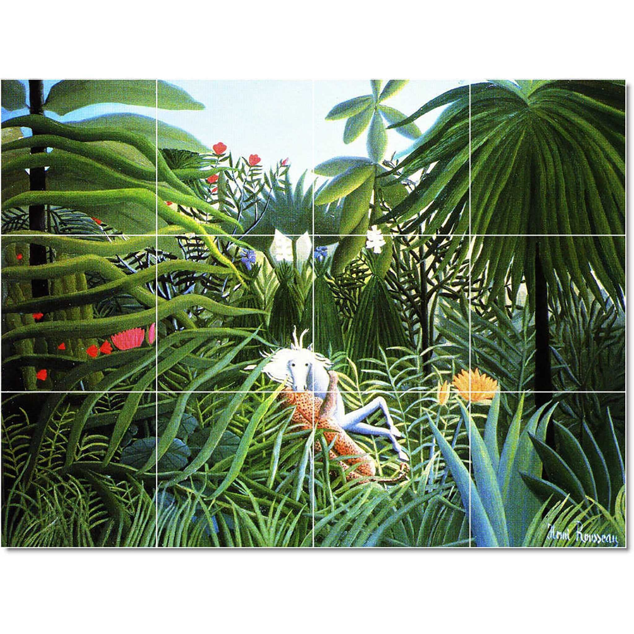 Ceramic Tile Mural-Jean-Jacques Rousseau Poster Art Painting 49. 24" w ...