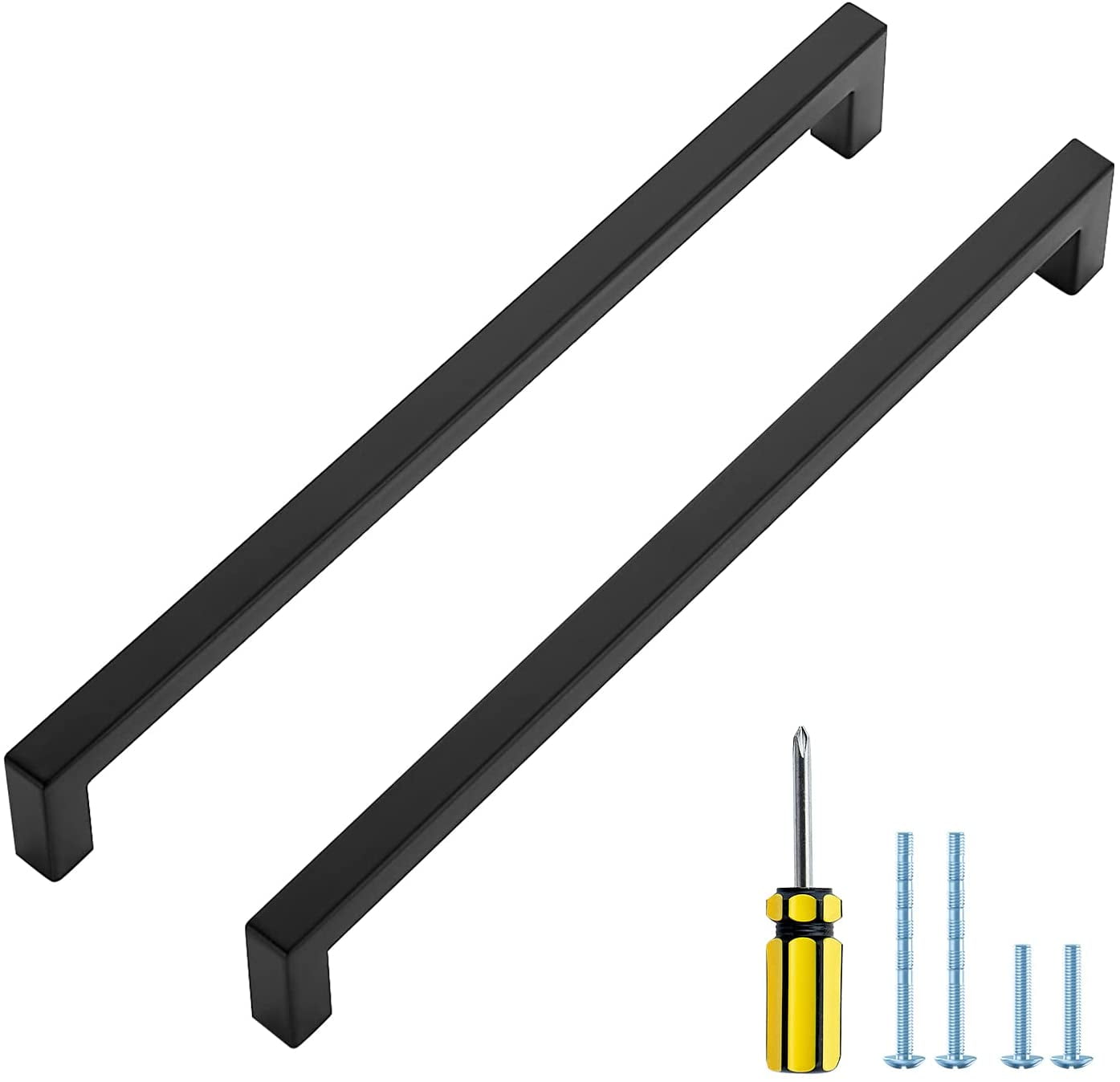 Zoizocp 25 Pack Squre Cabinet Pulls 10 Inch Black Kitchen Cabinet ...