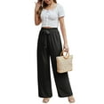 Anygrew Women Casual Wide Leg Pants High Waisted Business Work Casual