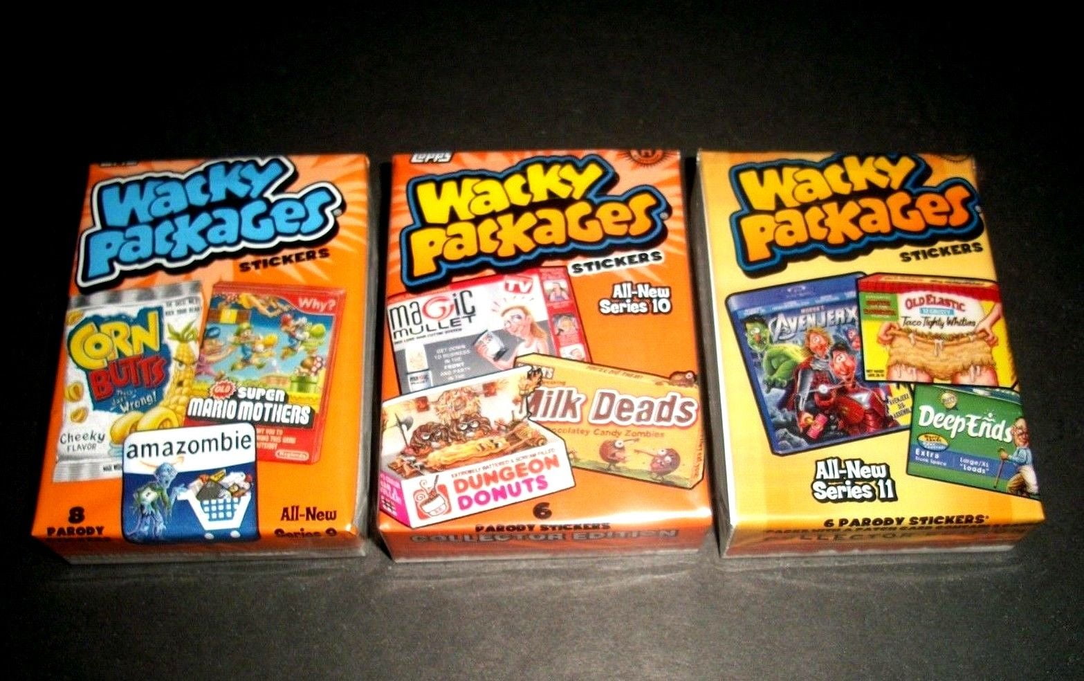 Wacky Packages ans 9-11 Complete 55 Sticker Card Sets All Three ...