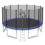 Topbuy 16ft Trampoline with Safety Enclosure Net & Spring Pad Jumping ...