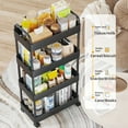 Leadrop 4-Tier Rolling Utility Cart with Drawer Multifunctional Storage ...