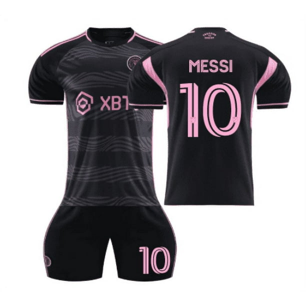 Boys Girls football Jersey suit Miami away No.10 MESSI Fans Kids Soccer ...