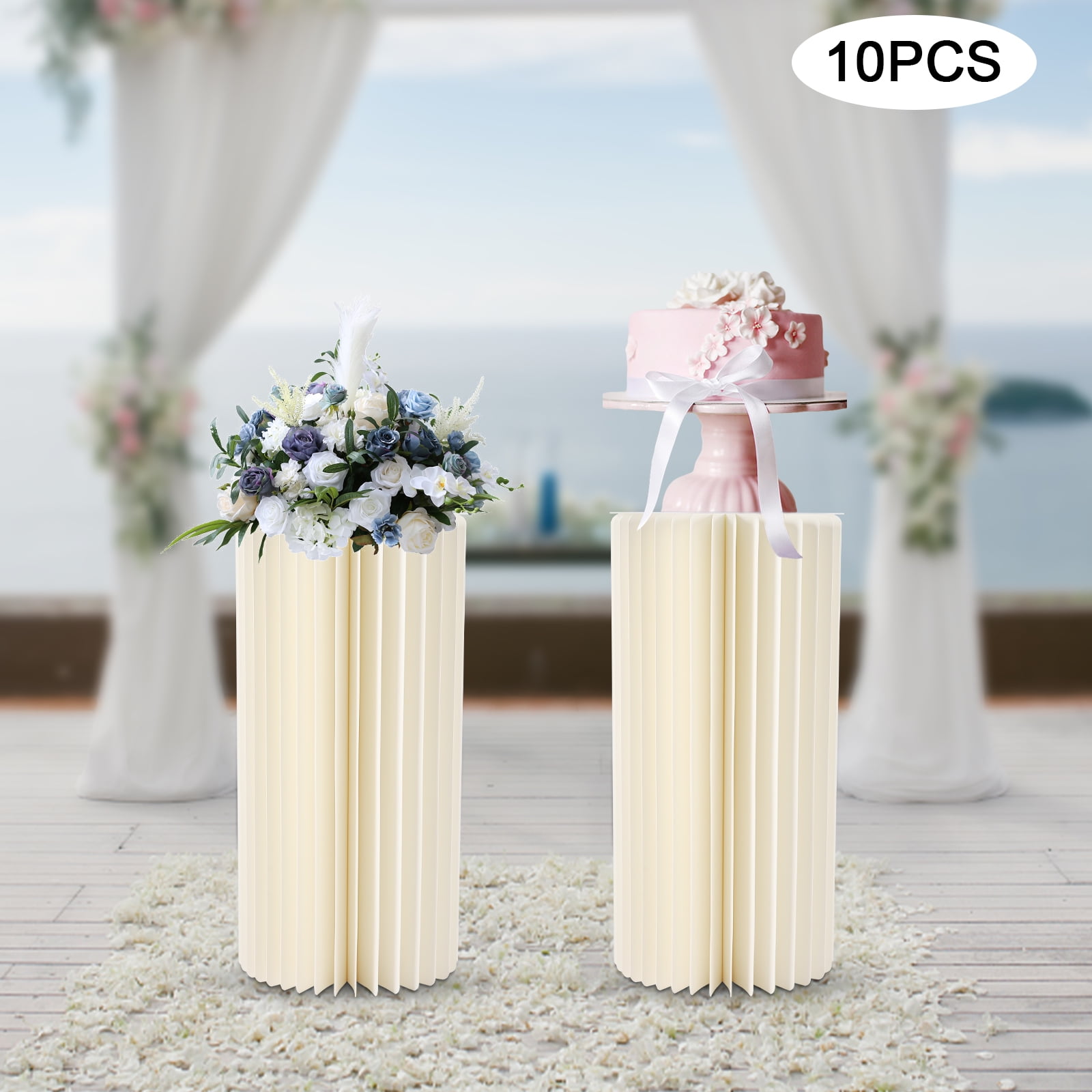 Miumaeov Foldable Cardboard Centerpiece Display, Cylinder Flowers Stand ...
