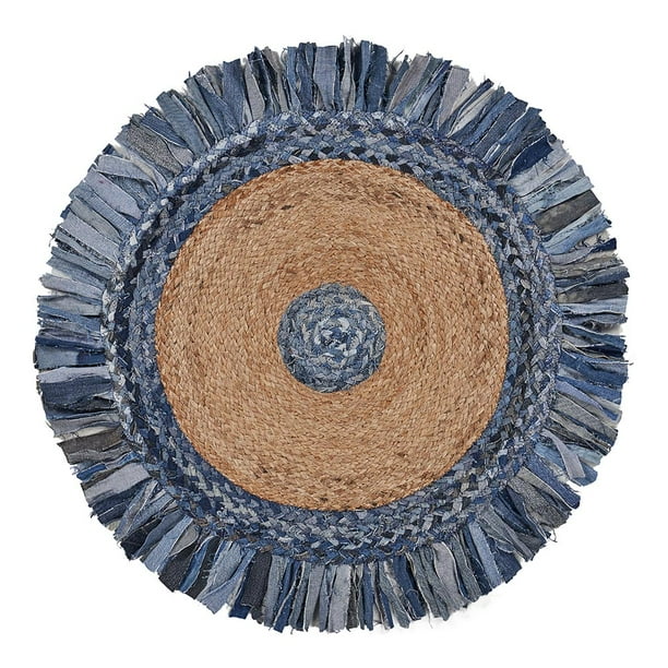 Ox Bay Natural Jute 5 Feet 6 Inches Hand Braided Chindi Multi-color ...