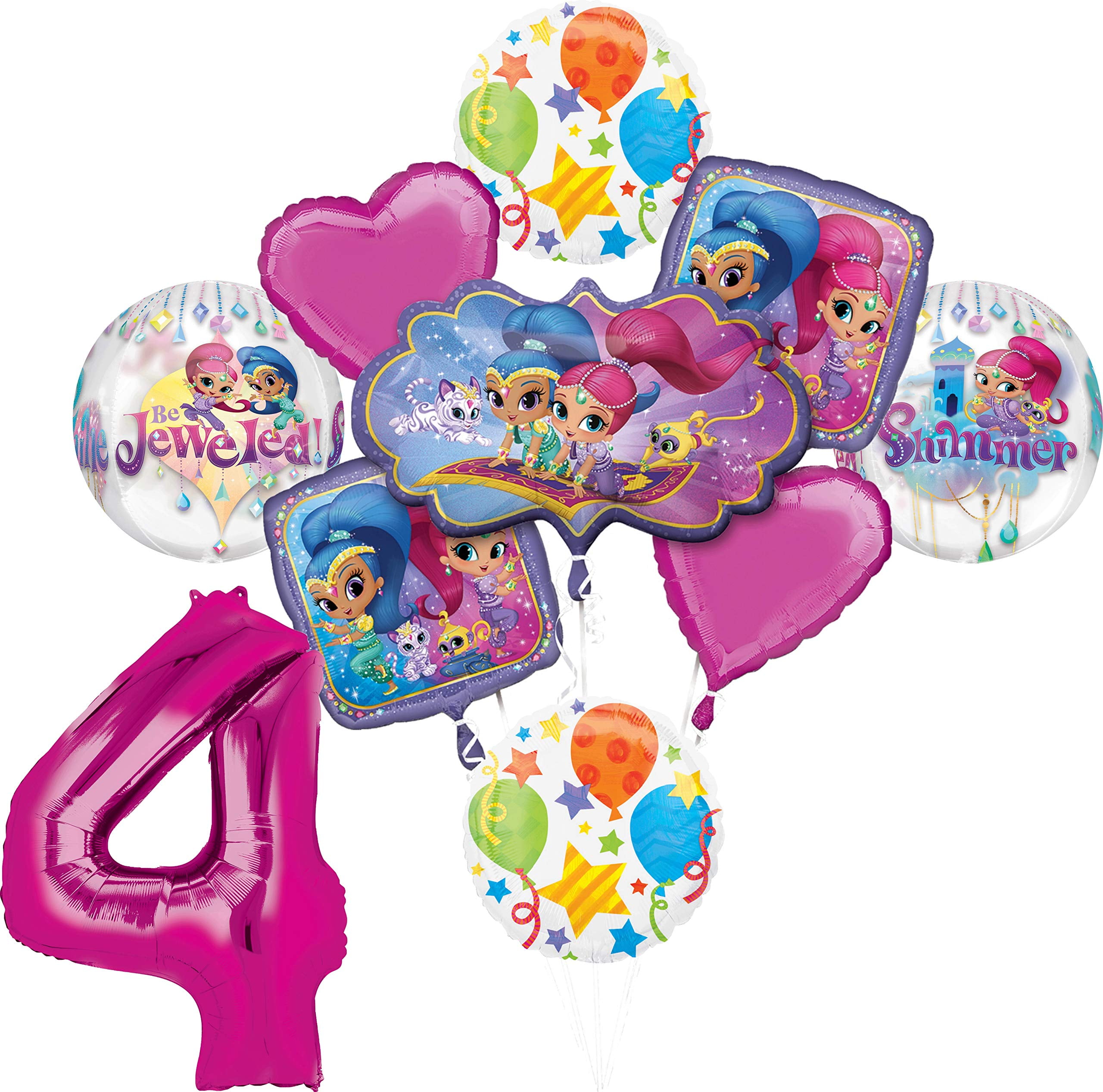 Shimmer and Shine 4th Birthday Party Supplies Balloon Bouquet ...