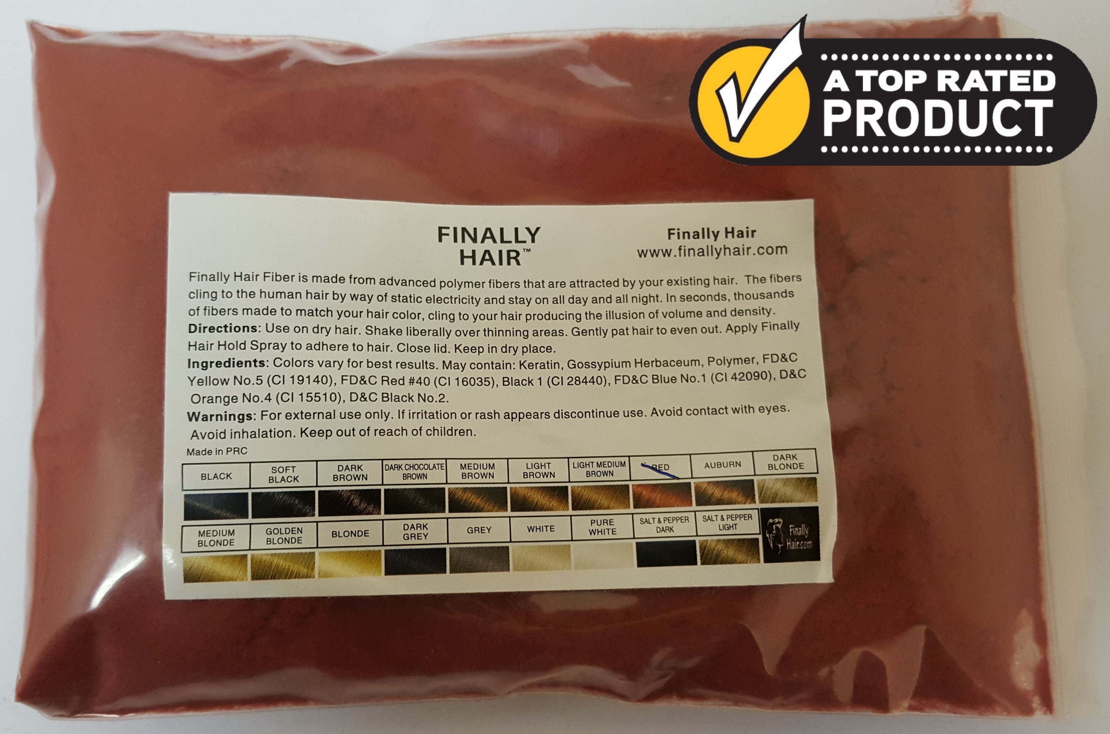 Refill Bag - Red Hair Building Fibers - 25 Gram Hair Thickener ...
