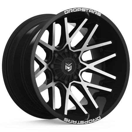 20" Inch Dropstars 654MB Deep Concave 20x12 8x170 Black/Machined Wheel ...