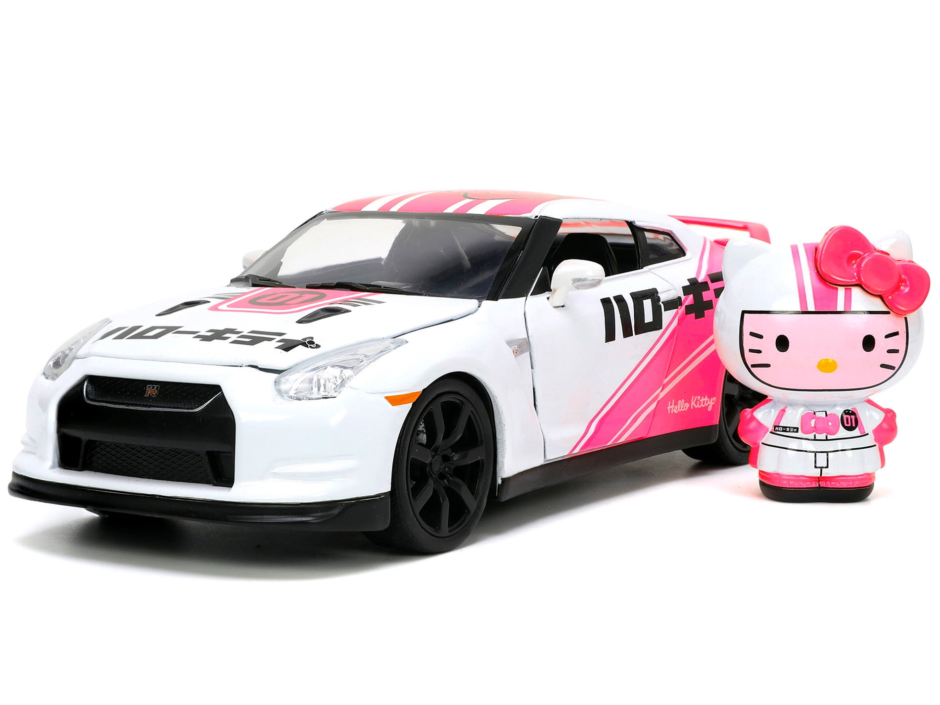 2009 Nissan GT-R (R35) #01 White with Graphics and Hello Kitty Racing ...