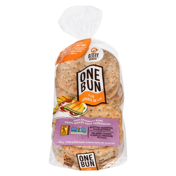 Ozery Bakery - One Bun 8 Flax Thin Sandwich Buns, 600g - Walmart.ca