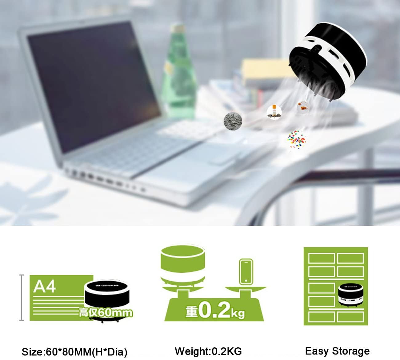 Buy Ogrmar Portable Cordless Mini Desktop Vacuum Desk Dust Cleaner/Dust ...