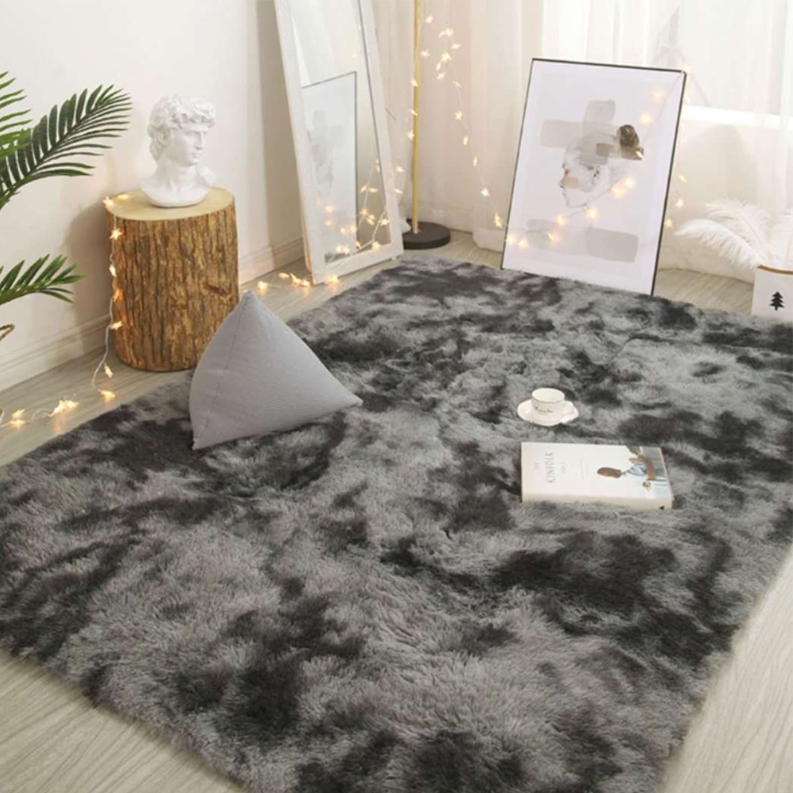 Click here for Unbranded 1pc Dark Grey Plush Rug  Soft Area Rug F... prices