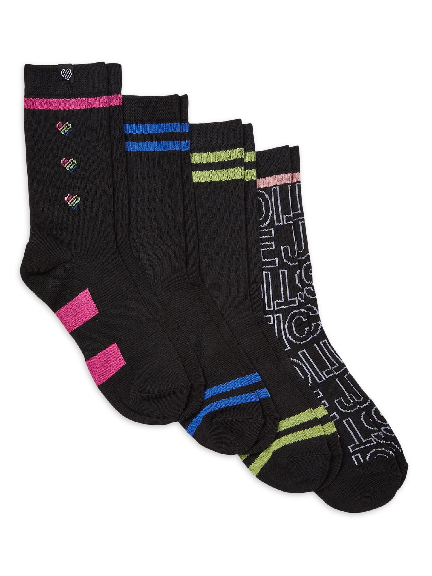 Justice Girls Crew Cut Socks, 4-Pack, Sizes M-L – Walmart Inventory ...