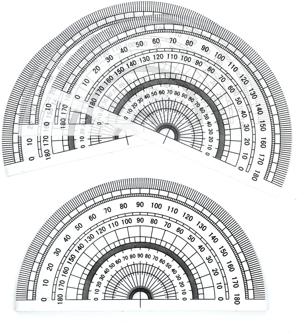 Plastic Protractor,4 Pcs 180 Degree Protractor for Kids Students ...
