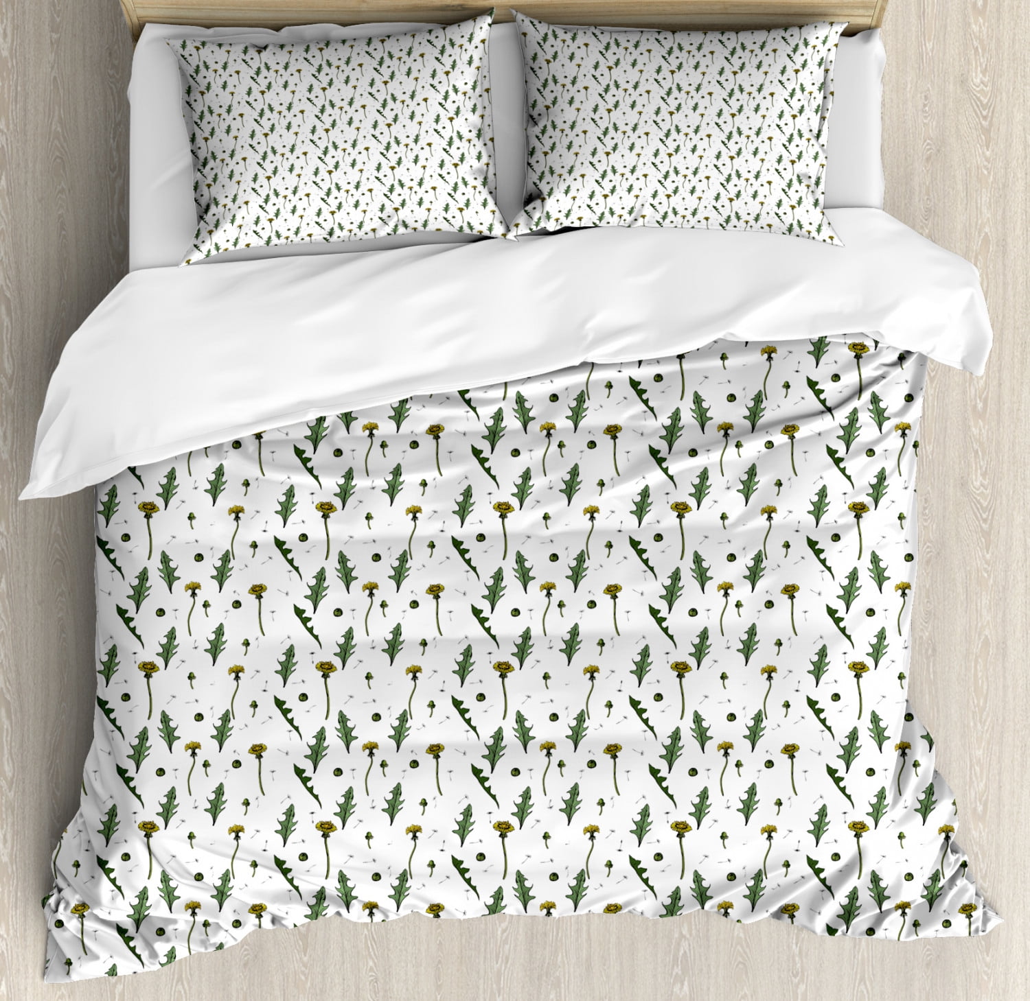 Dandelion Duvet Cover Set Queen Size, Spring Botany Love Leaf Seed ...