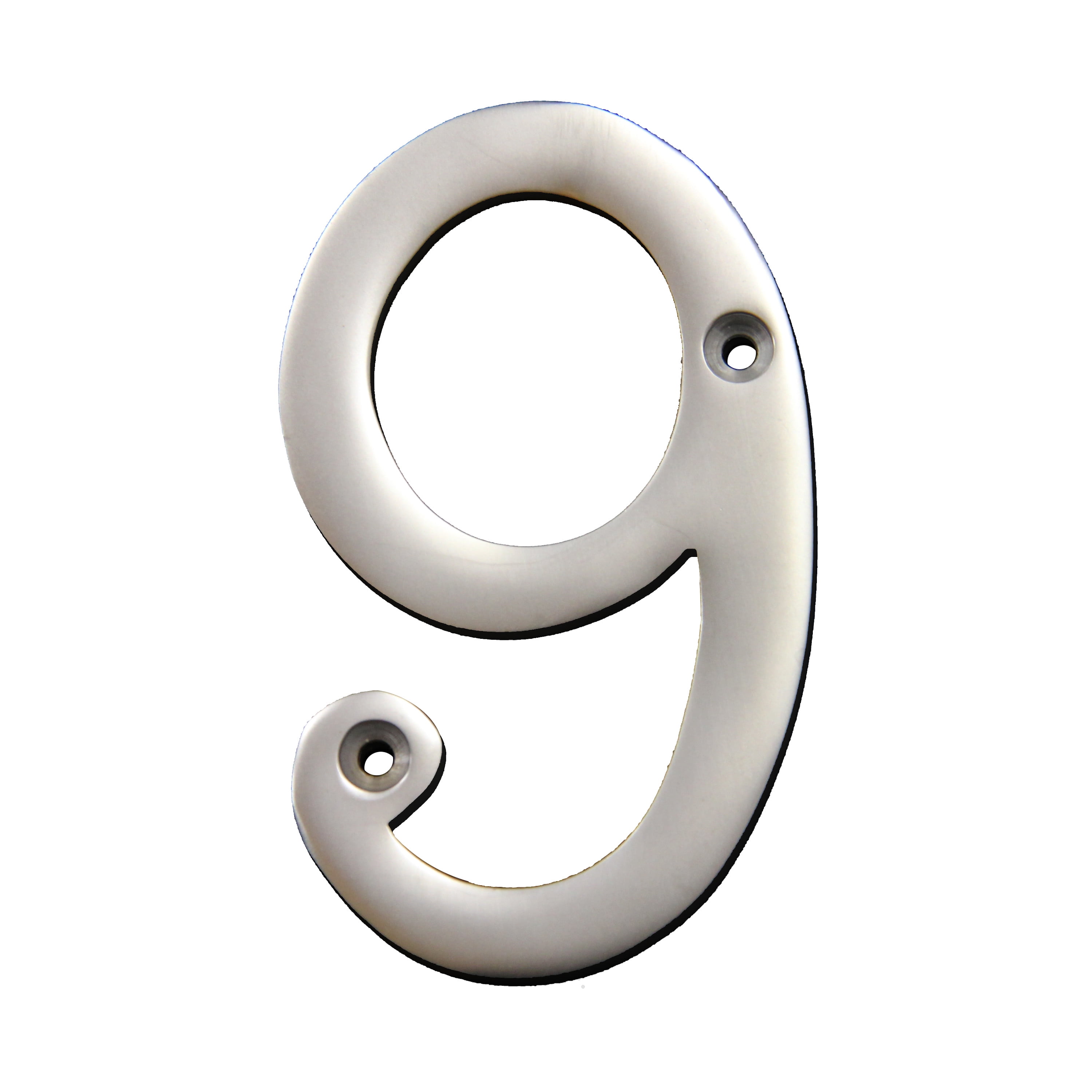 RCH Hardware NO-BR2271-100 Brass House Number, 4 Inch, Satin Chrome ...