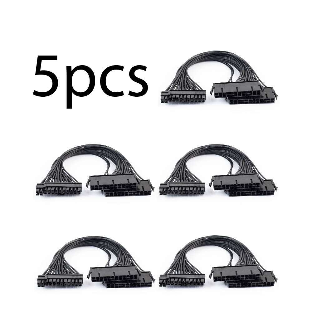5 Pack 24Pin Dual PSU ATX Power supply adapter cable for Ether Mining ...
