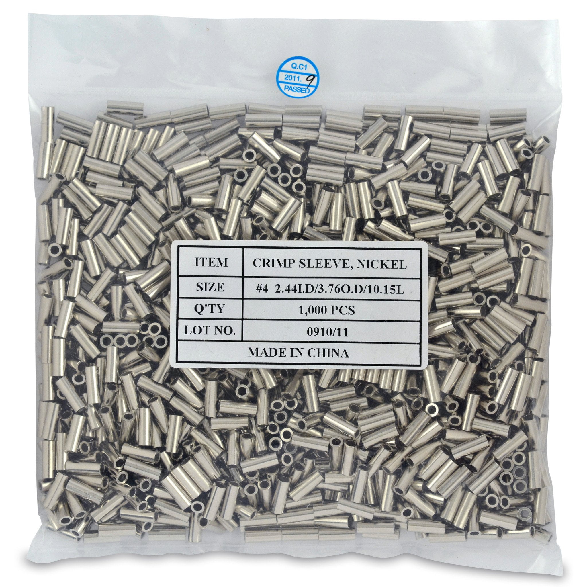 Wire & Cable Specialties Surflon Metal Crimping Sleeves, Bright, Size ...