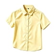 Shadoumai Girls Button Down Dress Shirts Kids Summer Short Sleeve ...