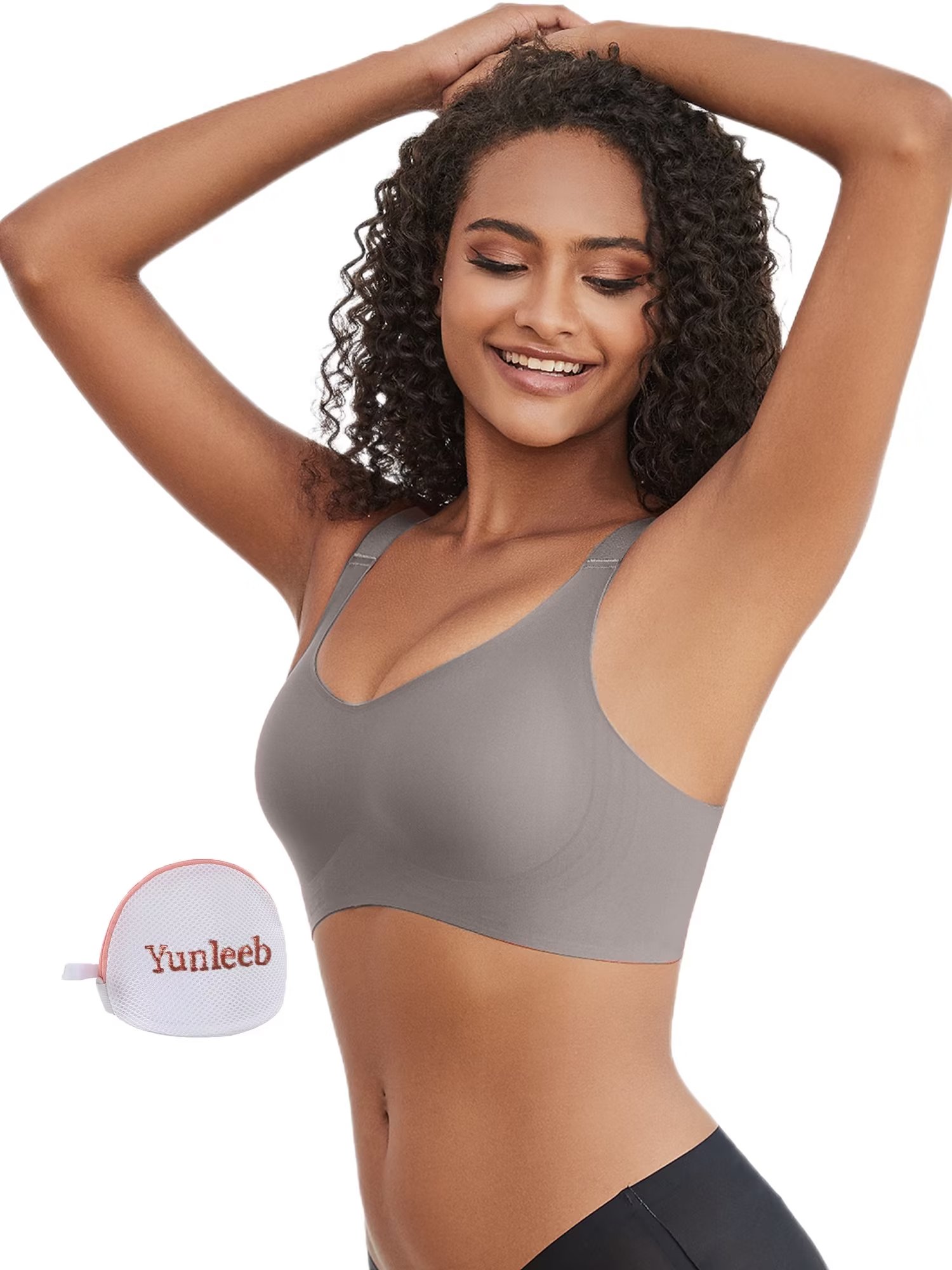 Yunleeb Invisible Bralette Lightweight Bra with Silicone Line Support Bra YL01-Gray M - Walmart.com