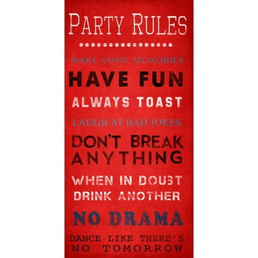 Party Rules Wall Art - Walmart.com