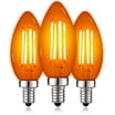 Luxrite E12 LED Filament Orange Light Bulb, 4.5W=40W, Colored Glass Candelabra Bulb, UL, E12 ...