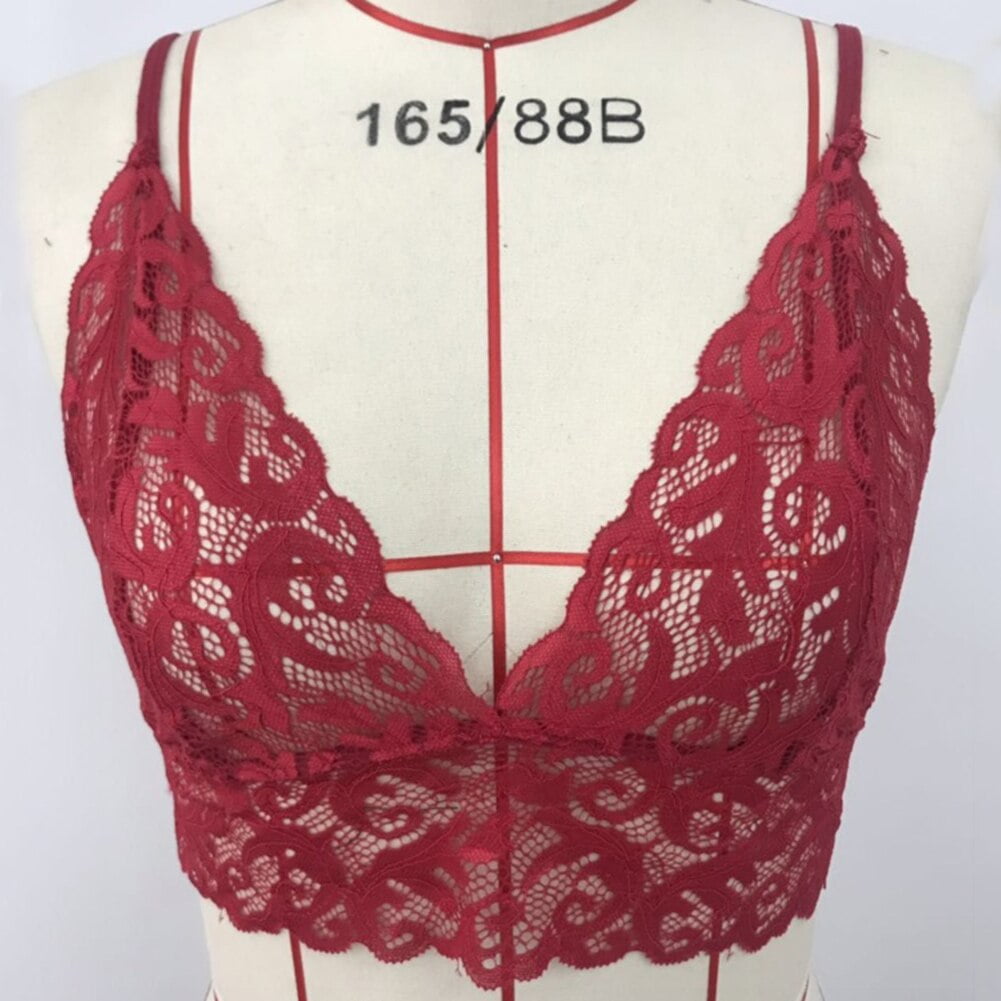 Sexy Women Lingerie Lace Flowers Bralette Bralet Bra Wire Free Fashion