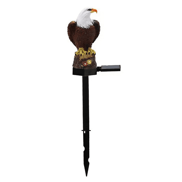 Solar Garden Light Resin Bald Eagle Figurine Dusk Dawn Solar Yard Light ...