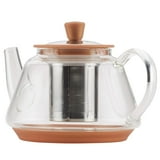BonJour Voyager Glass Teapot with Infuser and Metallic Copper Detailing ...