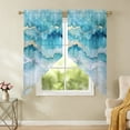 Abstract Waves Sheer Curtains Swag Valances for Windows Spray Beach ...