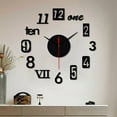 erfcxs Frameless DIY Wall Mute Clock 3D Mirror Surface Sticker Home ...