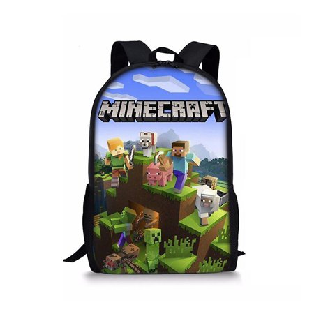 Minecraft Print Kids Boy Girl Backpack School Bag Children Travel ...