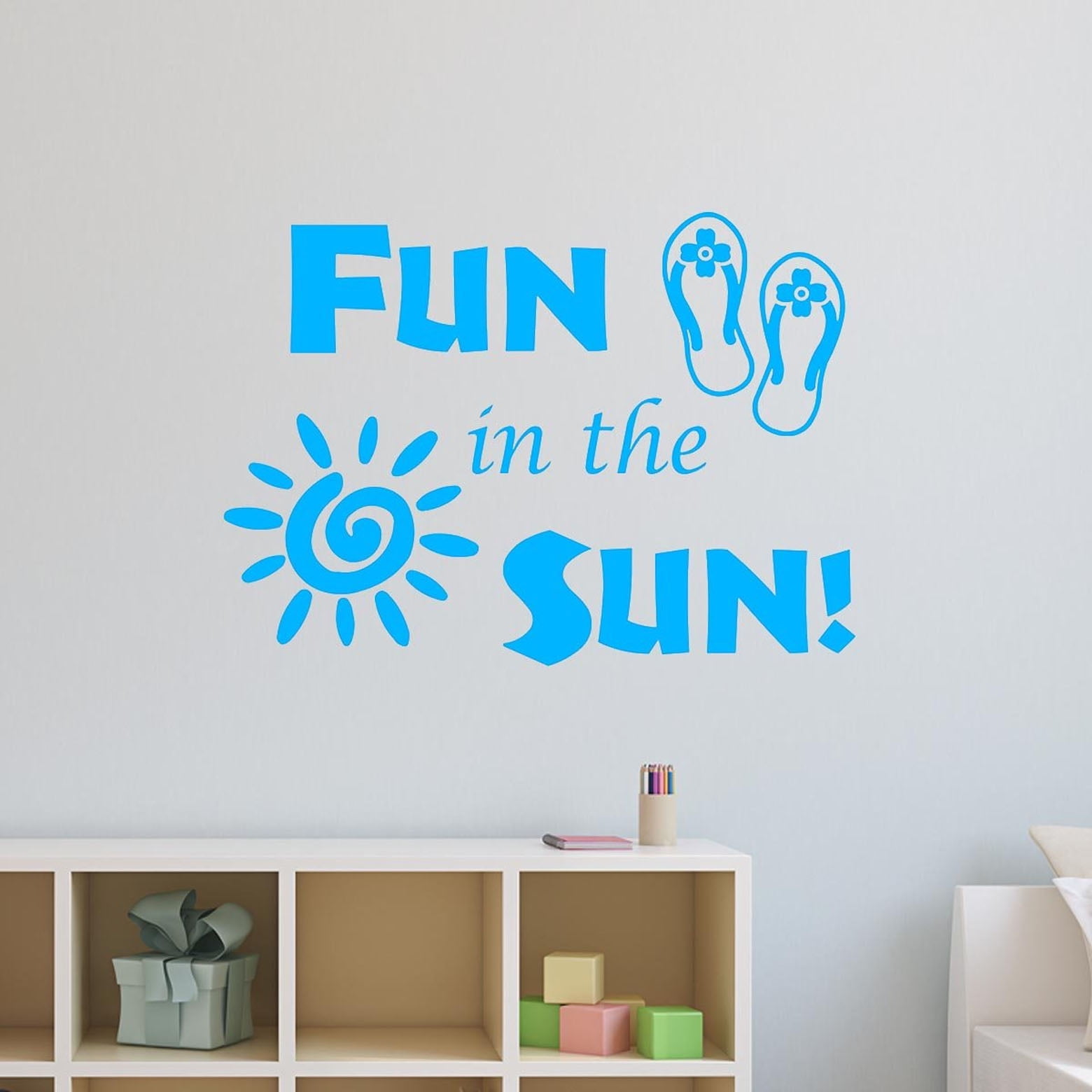 VWAQ Fun in The Sun Sticker - Fun Wall Decals Quotes - Sun Vinyl Wall ...